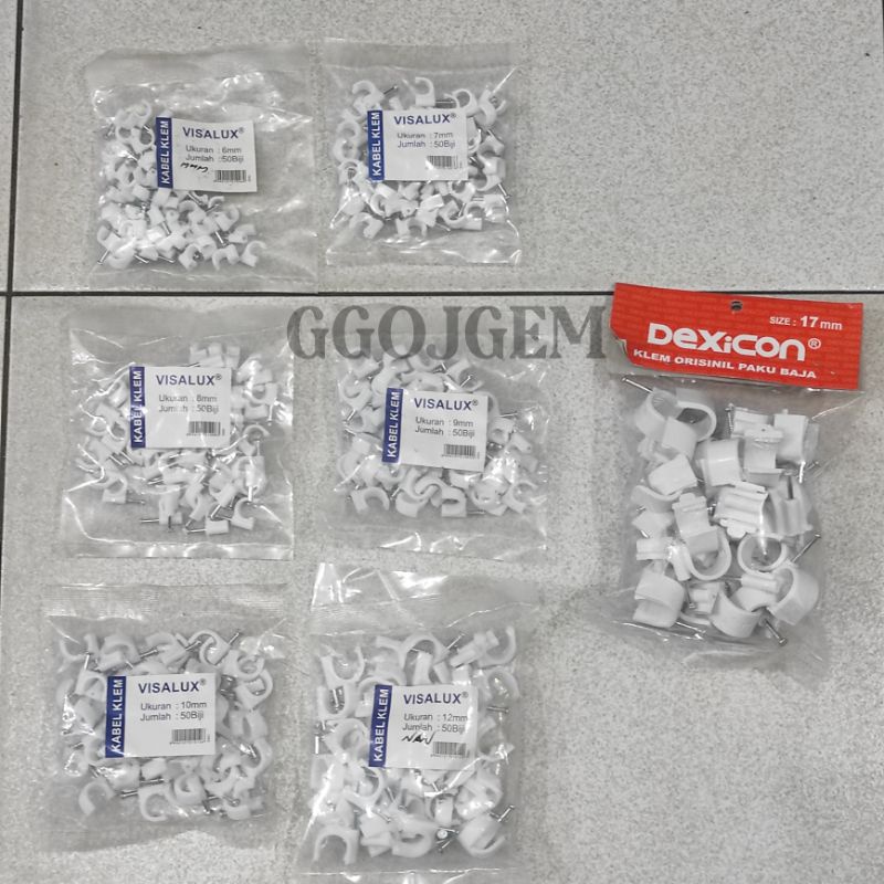 Jual Paku Klem Kabel VISALUX & DEXICON Baja ISI 50 (Ukuran 6mm 7mm 8mm ...