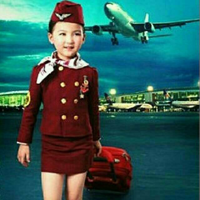 Jual Baju Seragam Kostum Karnaval Anak Profesi Pramugari MAROON lengan ...