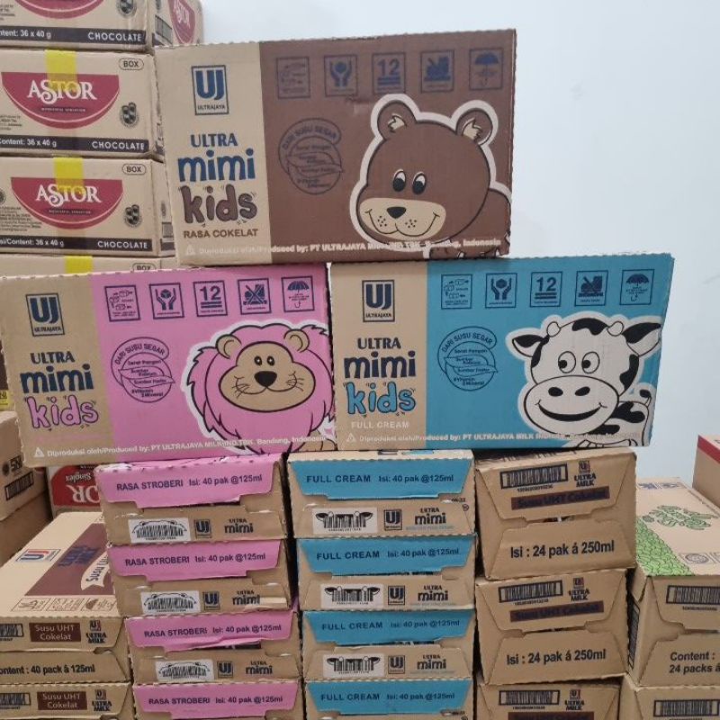 Jual susu ultra milk mimi Kids cokelat / full cream/ strawberry 125ml 1 dus isi 40 pcs | Shopee ...