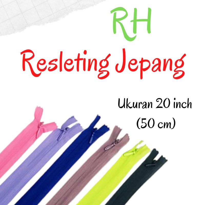 Jual Resleting Jepang Dijual LUSIN Zipper RH 20 inch Panjang 50cm Part ...