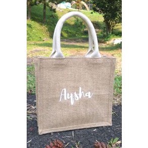 Jual Tas goni laminated custom nama jute bag hampers tas tangan ...