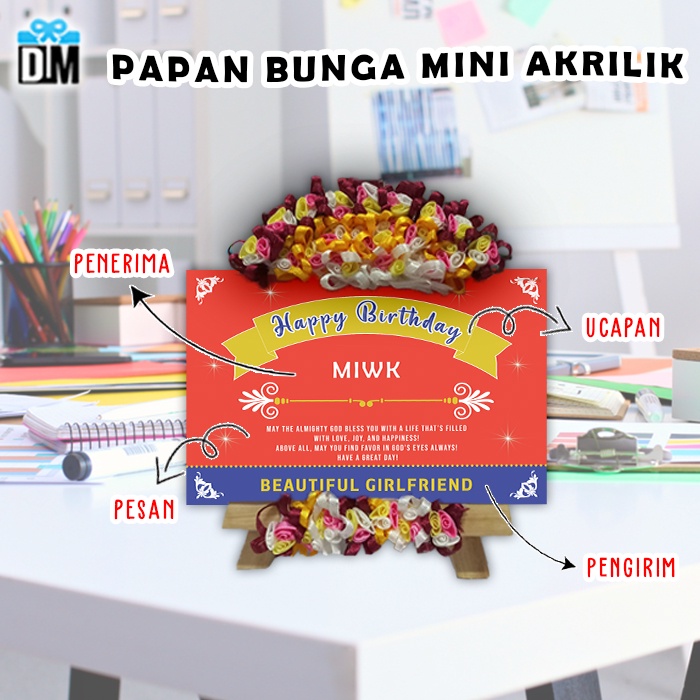 Jual Papan Bunga Mini Akrilik Aesthethic Birthday Anniversary Wedding ...