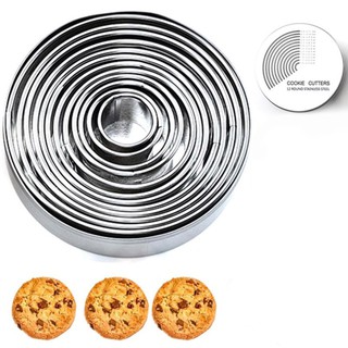 Jual Isi 12pcs Ring Cutter Set Bulat Stainless Cookies Cutter Cetakan ...