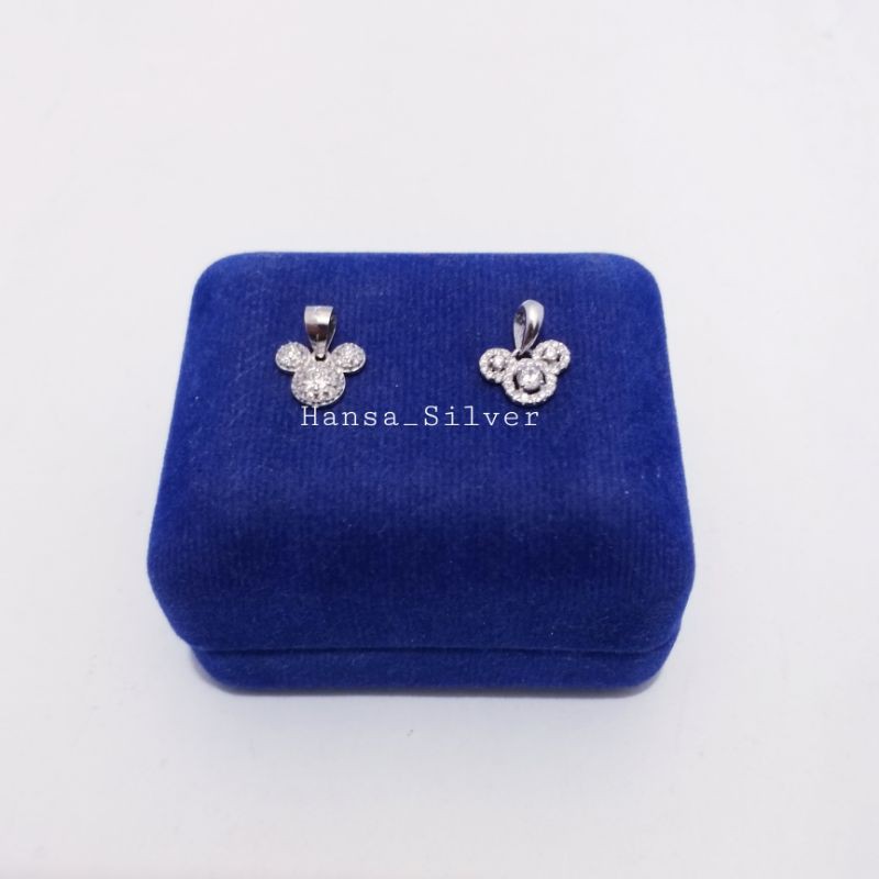 Jual Liontin Perak Asli Silver 925 Lapis Emas Putih Model Mickey Mouse ...