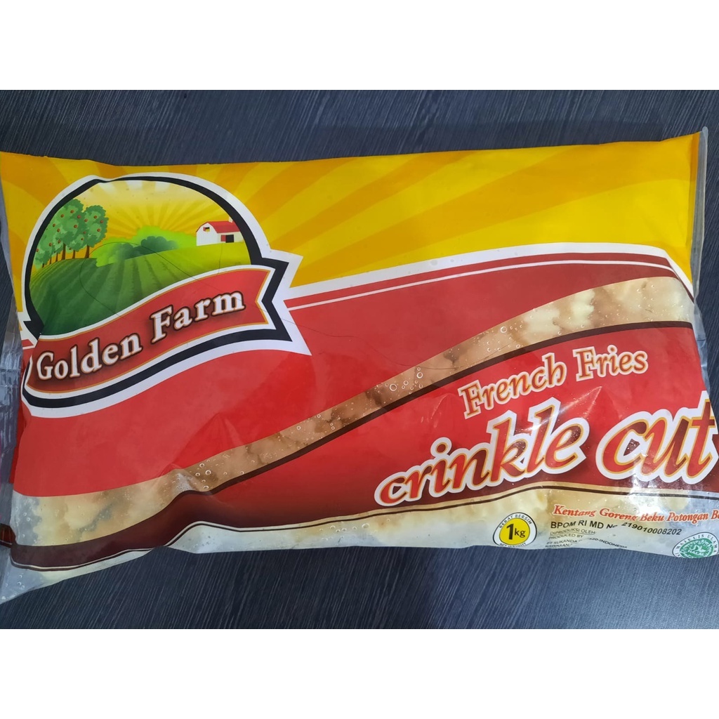 Jual Golden Farm french fries crinkle cut 1kg/kentang beku/frozen food ...