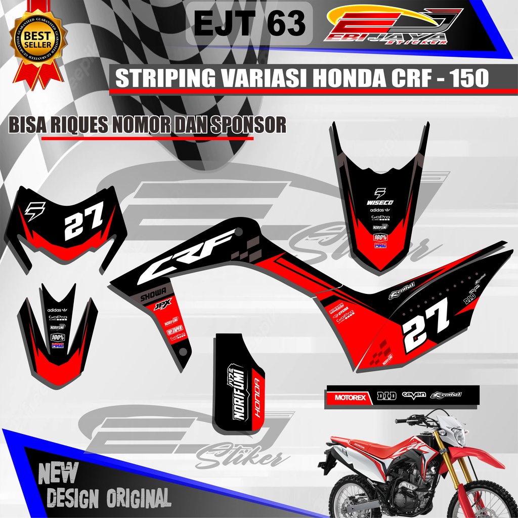 Jual STIKER DECALL STRIPING HONDA CRF 150 L / STIKER LIST VARIASI ...