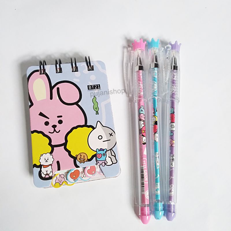 Jual Pena Gel Bolpoint Boxi Pulpen Boxy Anak Gambar Karakter BTS BT21 ...
