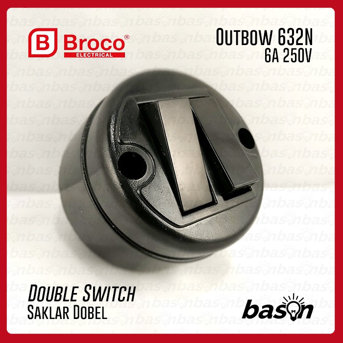 Jual BROCO 632N Double Switch Outbow 6A 250V - Saklar Dobel 2 Gang ...