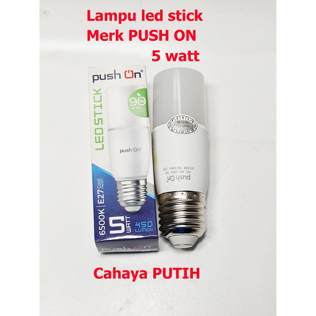 Jual LAMPU LED STICK 5 Watt Cahaya PUTIH PUSH ON E27 - lampu stik downlight | Shopee Indonesia