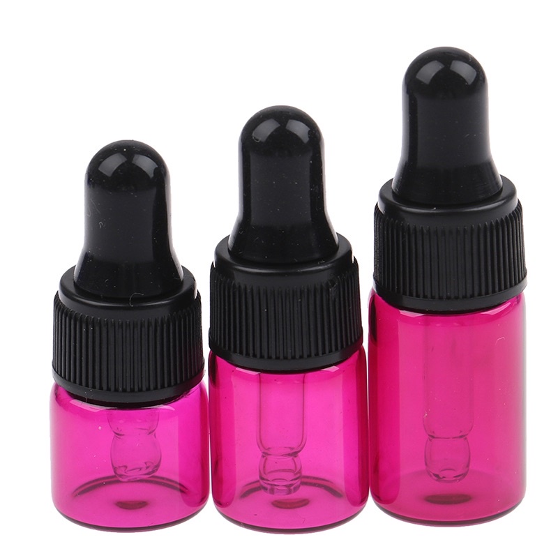 Jual BOTOL KACA PIPET WARNA 1ml 2ml 3ml / GLASS DROPPER BOTTLE PINK ...