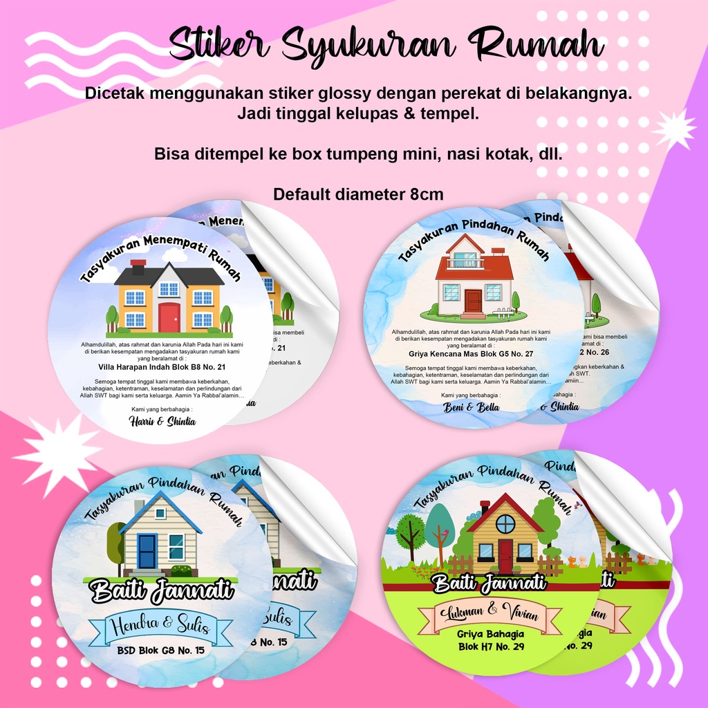 Jual Alafakingdom 001-004 Stiker Syukuran Rumah Stiker Pindahan Rumah ...