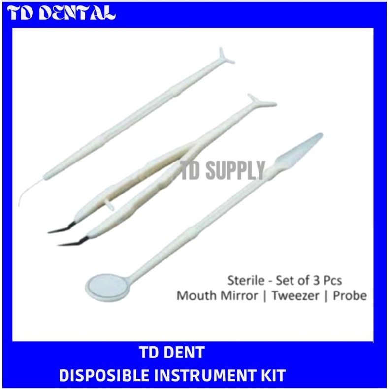 Jual Disposible Dental Instrument Kit/Dental Kit 3 in 1 ( Kaca Mulut ...