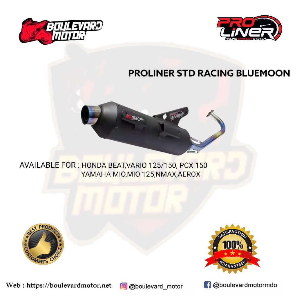 Jual Proliner Standart Racing Bluemoon Stainless Matic Mio Dan Honda ...