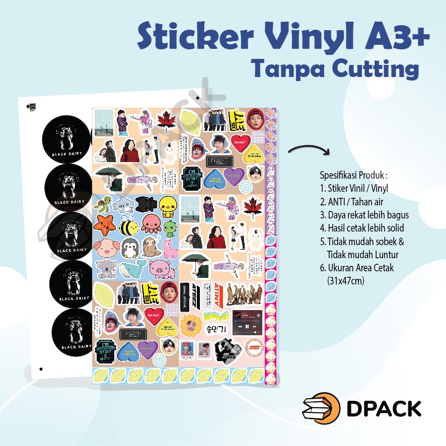Jual Cetak Stiker VINYL A3+ | Stiker Label kemasan (only print ...