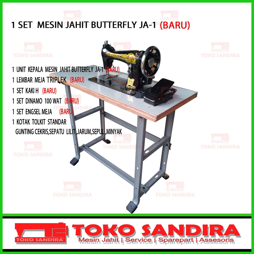 Jual Mesin Jahit BUTTERFLY JA-1/MESIN JAHIT Klasik Tradisional (Kaki ...