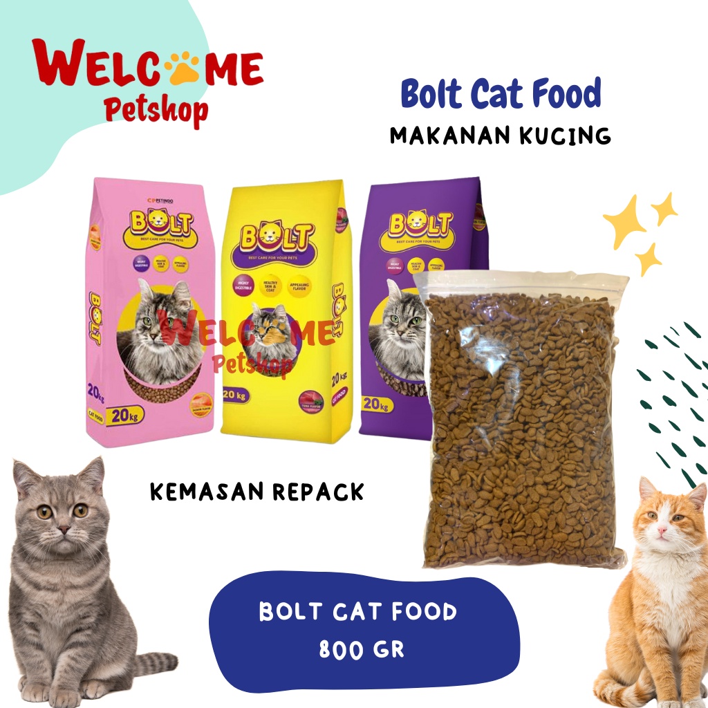 Jual Bolt Makanan Kucing 800g REPACK Pakan Kucing Kering Ikan Donat ...