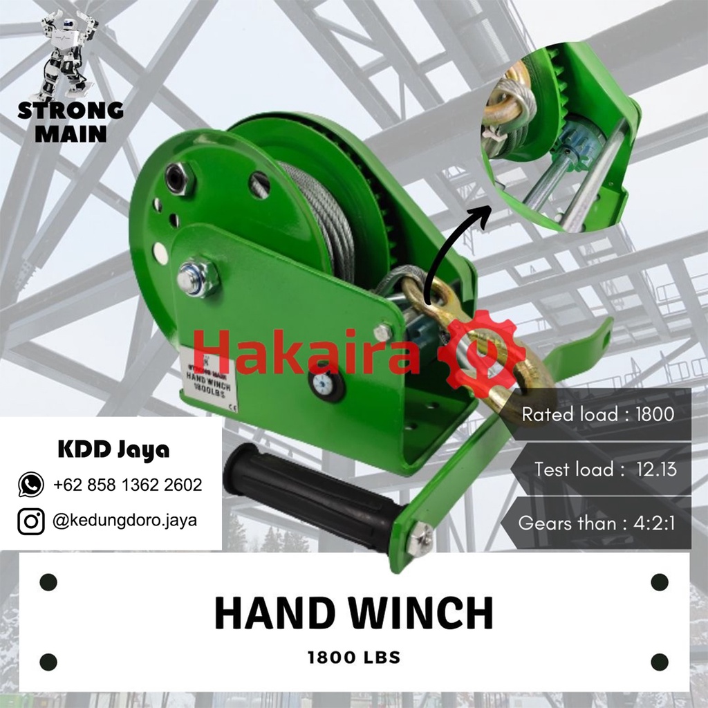 Jual Hand Winch 1800 lbs Katrol Manual Tangan Kerekan Surabaya | Shopee ...