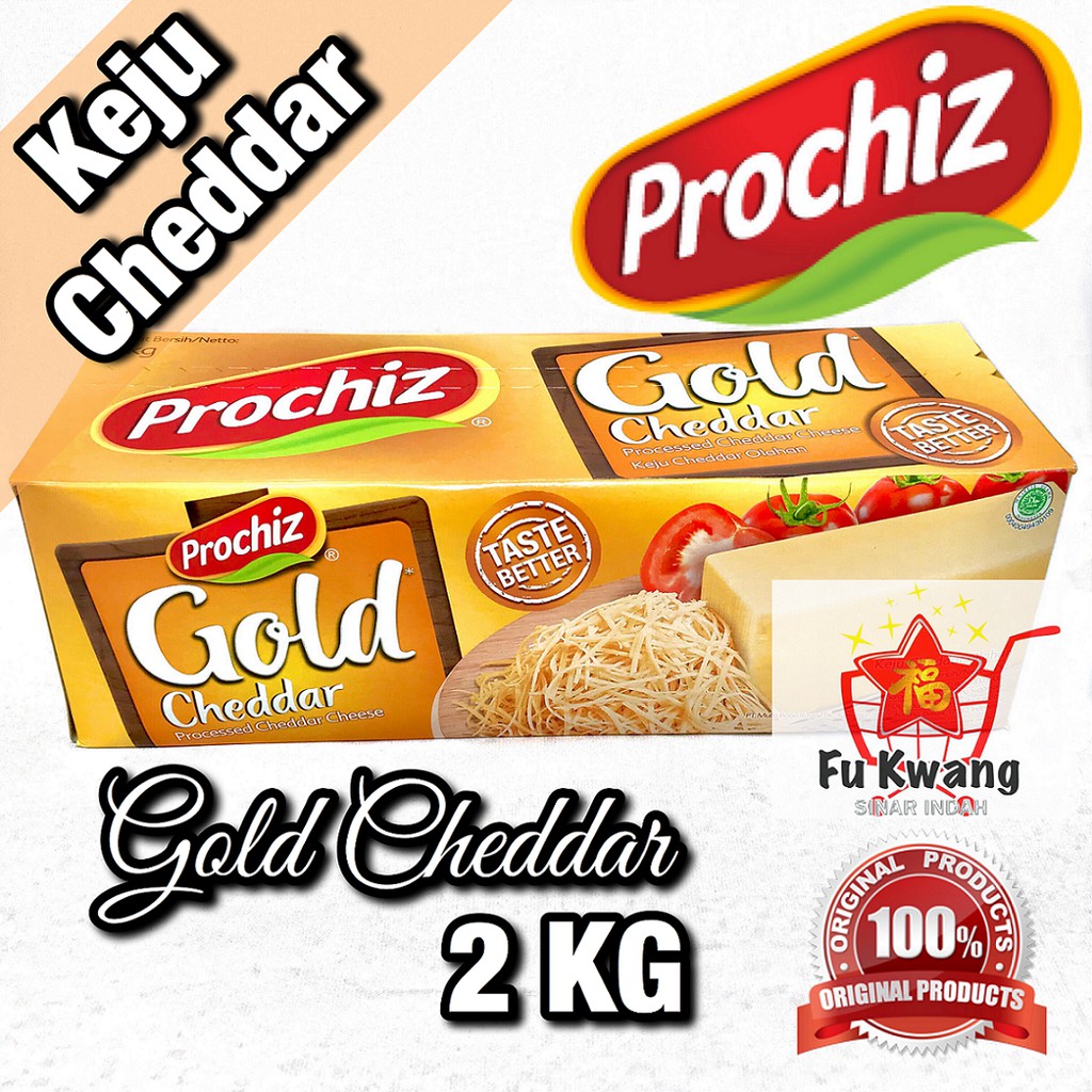 Jual Keju Prochiz Gold Cheddar Cheese Olahan 2 kg | Shopee Indonesia