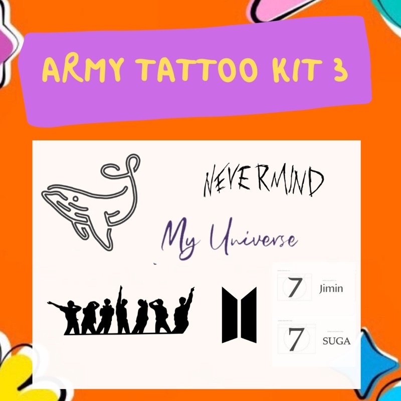 Jual BTS Henna Tattoo Kit - Tato Halal Motif BTS Jungkook Jimin Army ...
