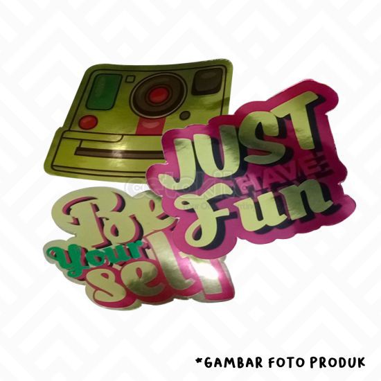 Jual Stiker/Sticker Hologram Gold/Emas A3 Plus Custom Bentuk Desain ...
