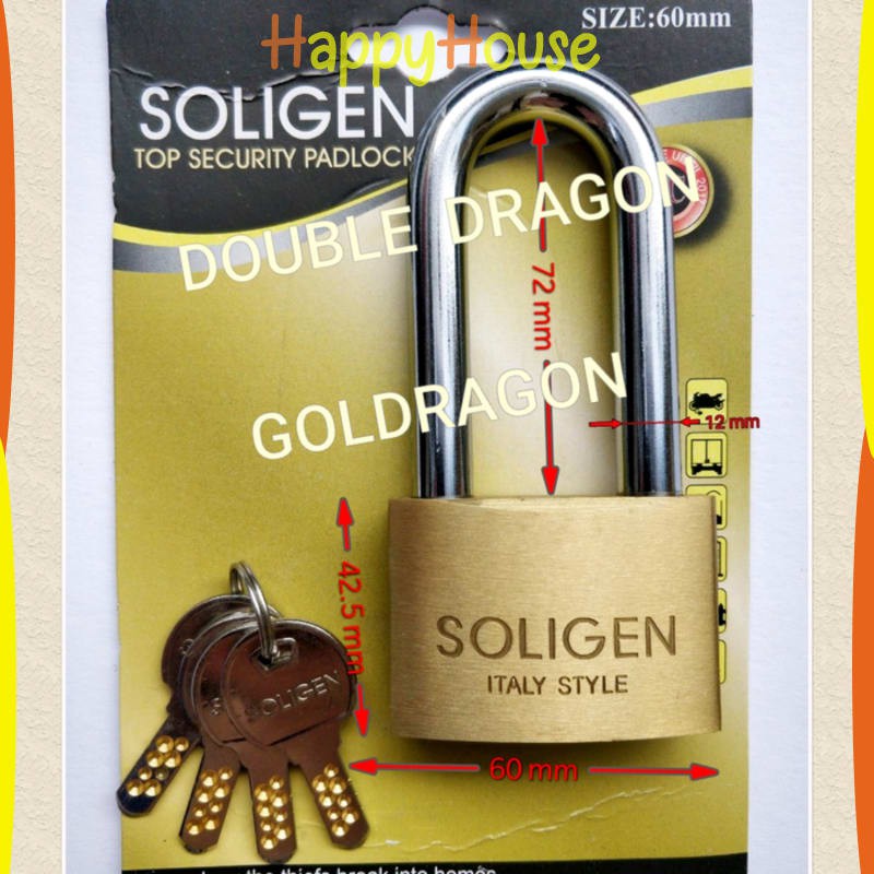 Jual (NEW) Gembok Soligen 60 mm Panjang Kuningan Computer Key (HARGA ...