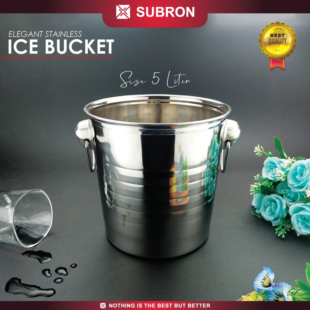 Jual SUBRON Ice Bucket 5 Liter 3 Liter Ember Es Batu Wine Stainless ...