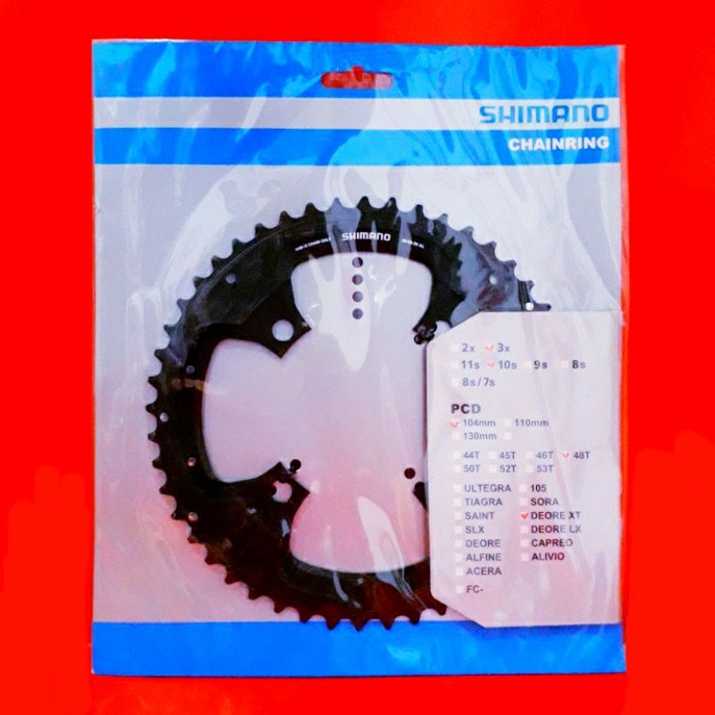 Jual CHAINRING SHIMANO DEORE XT 48T BCD 104 MM - SHIMANO FC-T800 | Shopee Indonesia