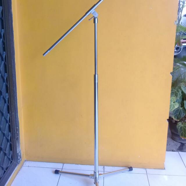 Jual Stand/cagak mic bahan stainless stel asli panjang berdiri tiang ...