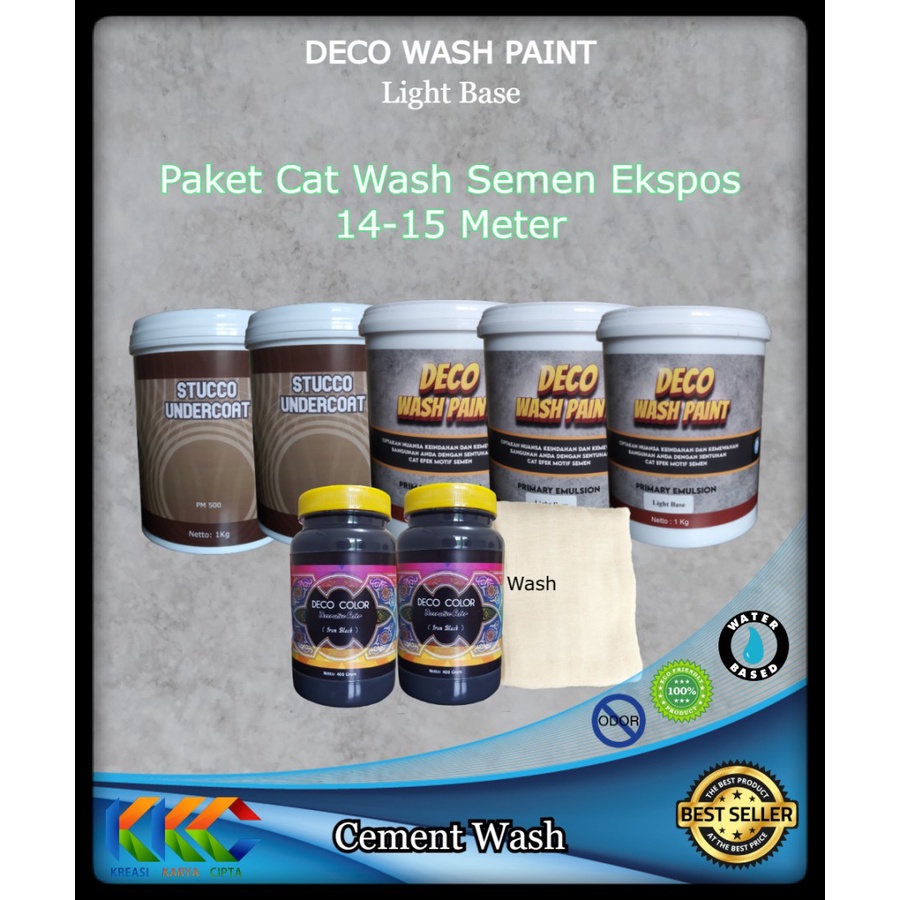 Jual Paket Cat Deco Wash Semen Ekspos Light Base Untuk Luas 15 Meter ...