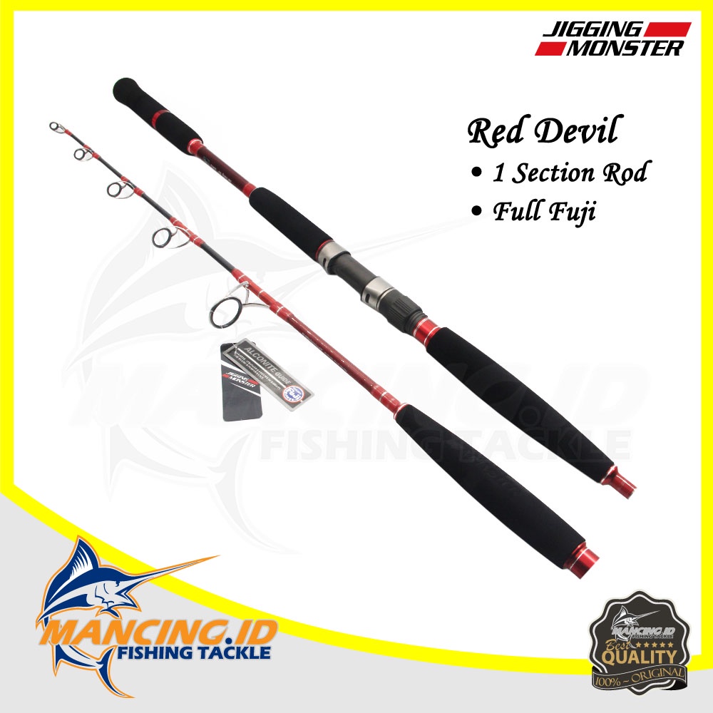Jual Jigging Monster RED DEVIL Spinning Rod Fuji Alconite Guide Joran ...