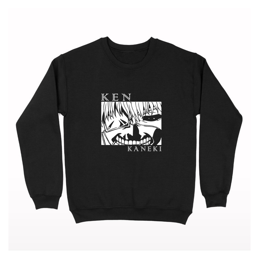 Jual SWEATER CREWNECK ANIME TOKYO GHOUL KANEKI SPLIT FACE ANIME ...