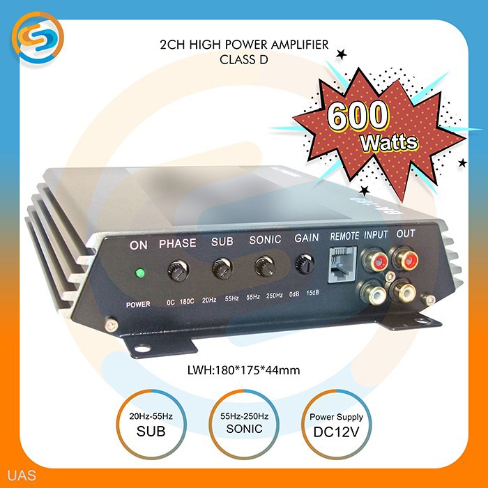 Jual POWER AMPLIFIER 2 CHANNEL CLASS D - AMPLI 2CH 600WATTS UAS ...