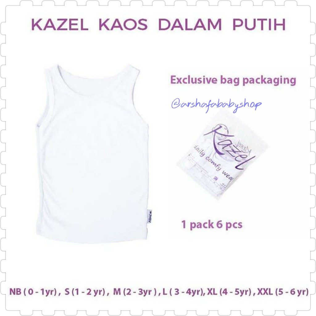Jual Kazel Kaos Dalam Putih Edition Size NB - XXL (0 - 6 Tahun ...