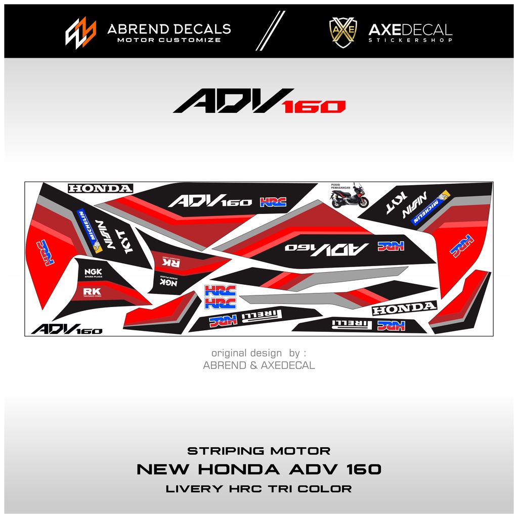 Jual Striping Honda ADV 160 New Livery Hrc Racing / Stiker Motor ADV ...