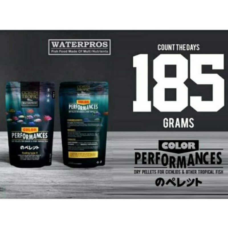 Jual Pelet Cichlid - Waterpros Pump Color Performance 185 gram CICHLIDS TROPIC | Shopee Indonesia