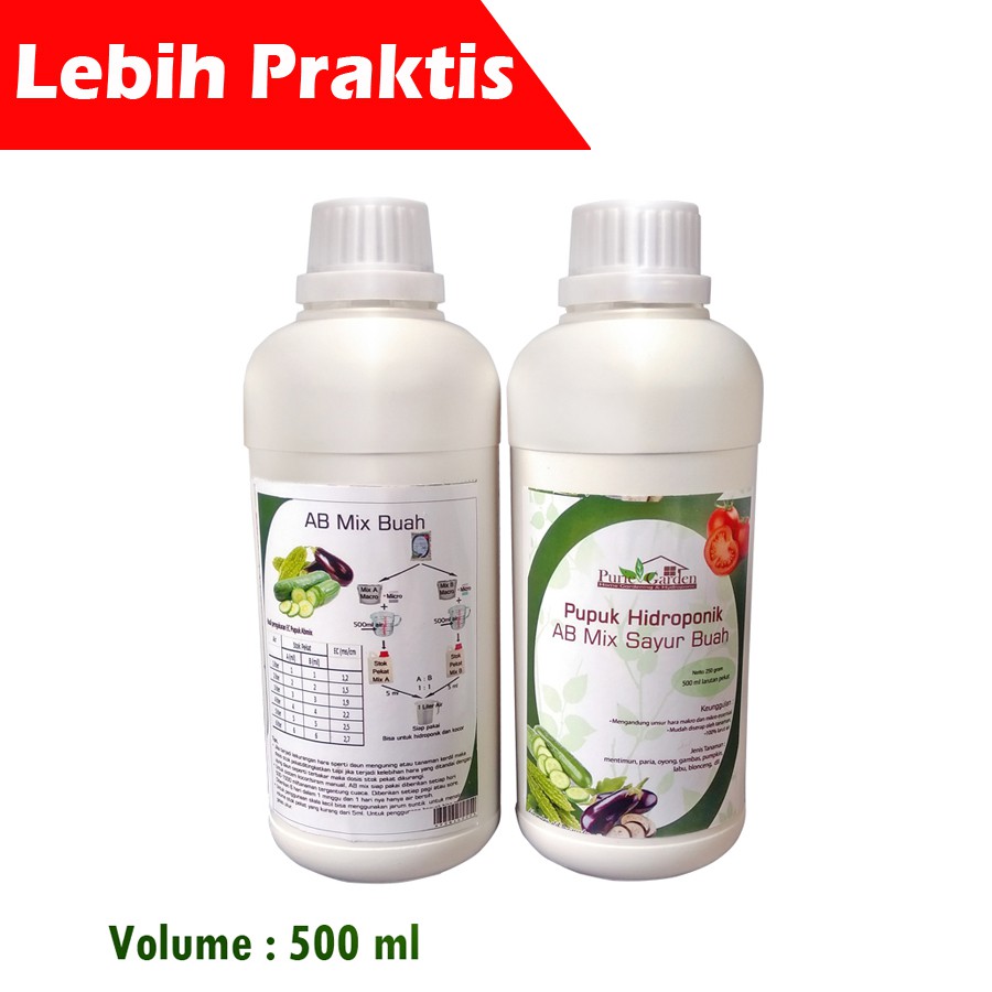 Jual Pupuk / Nutrisi Hidroponik AB Mix Sayur Buah 250 gr 100 Liter ...
