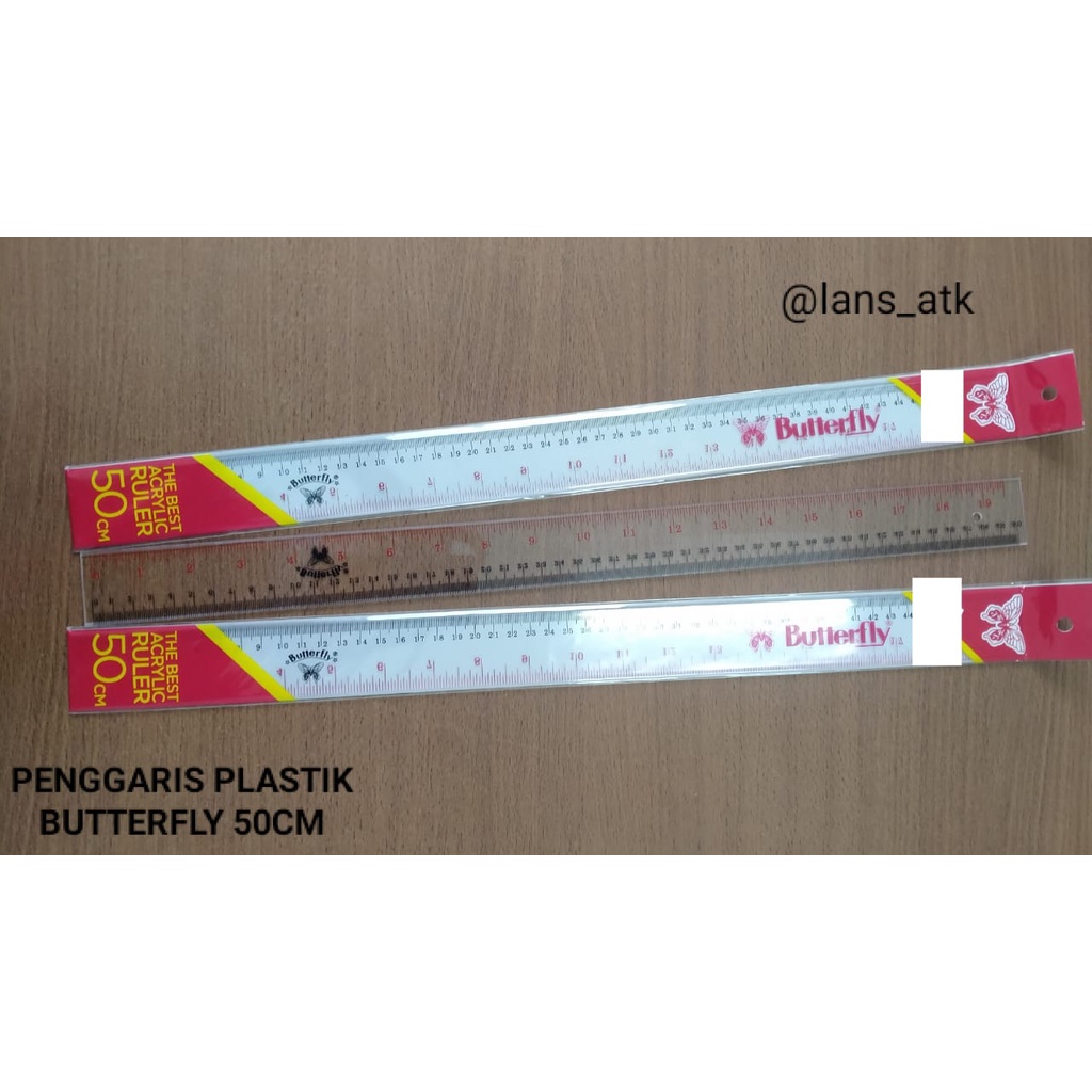 Jual PENGGARIS PLASTIK BUTTERFLY 50CM / RULER 50CM (BU04) | Shopee ...
