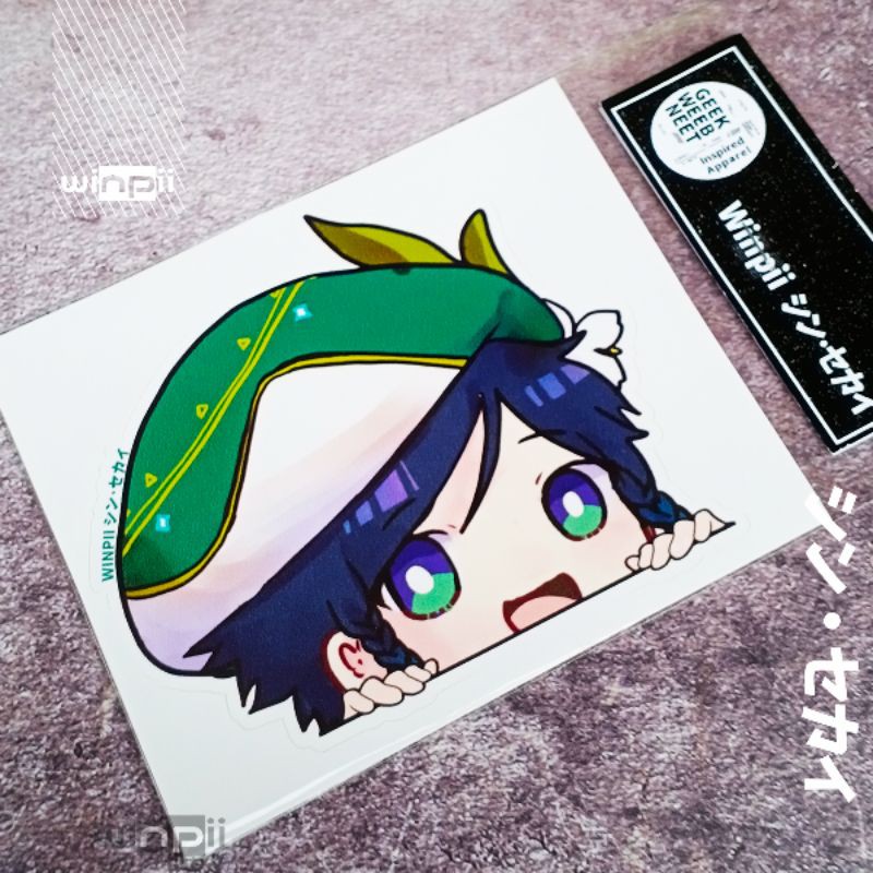 Jual Stiker Ngintip / Peeking Sticker Venti Game Genshin Impact ...