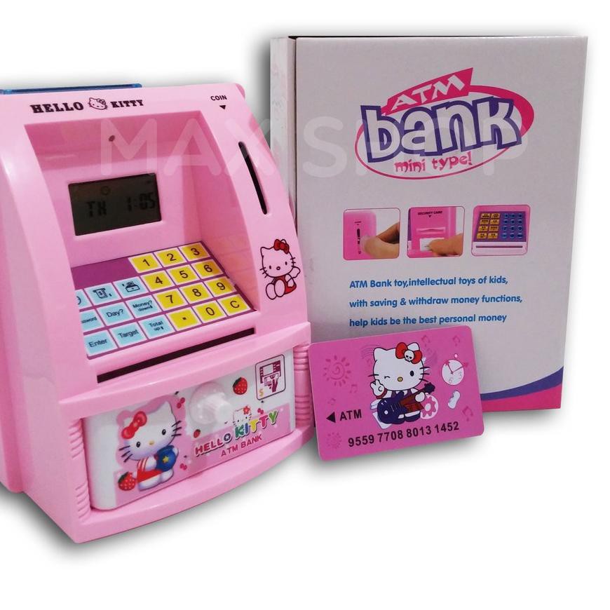 Jual [EZZ] Celengan ATM Bank Mini Karakter Doraemon Biru / Hello Kitty ...