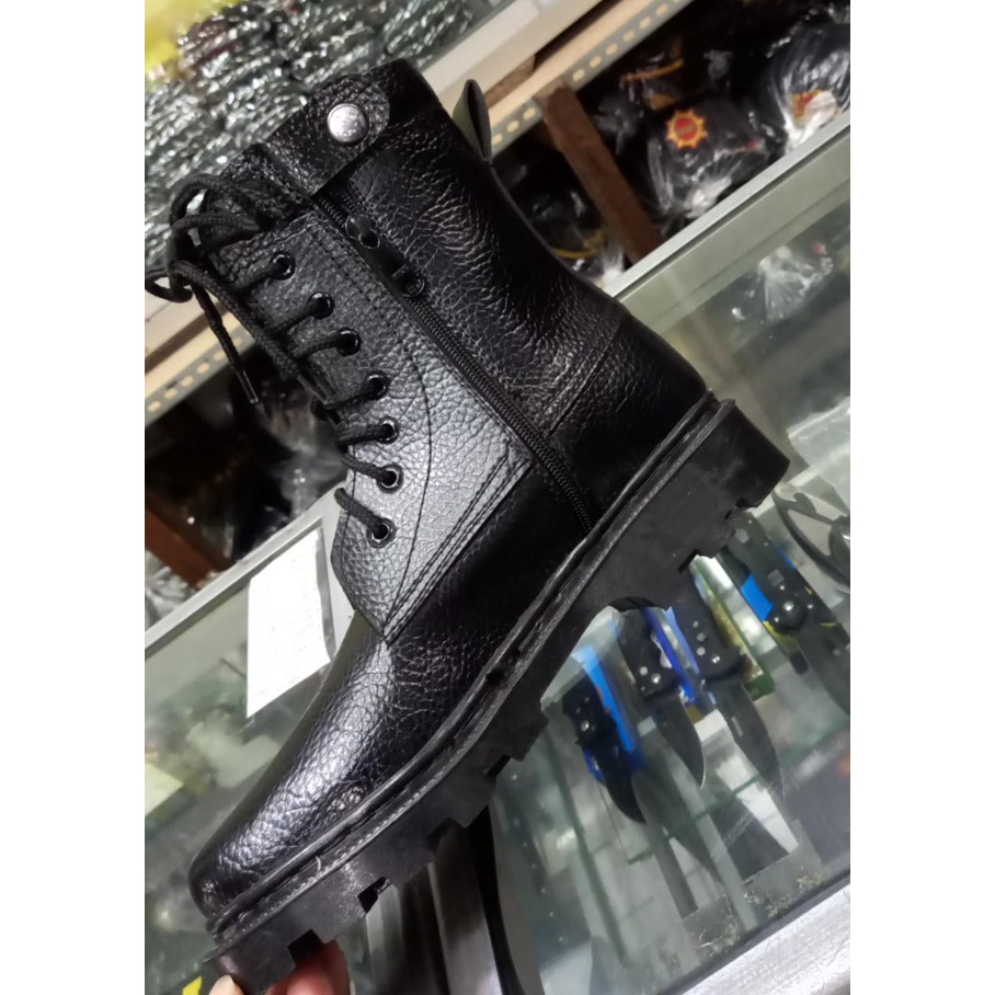Jual Sepatu PDL Kulit Jeruk Hitam Sepatu Kobra Jeruk | Shopee Indonesia