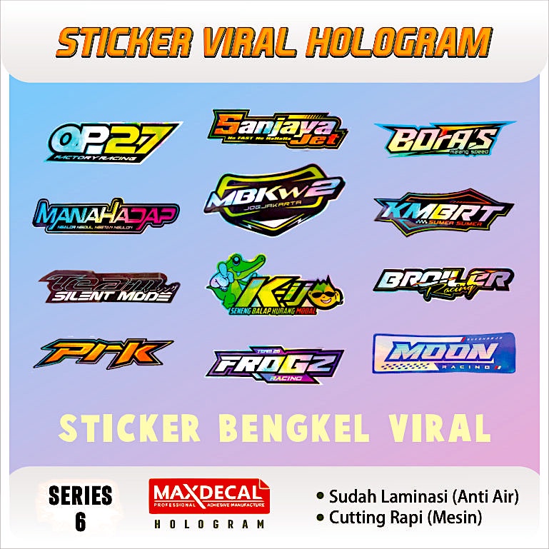 Jual STICKER HOLOGRAM SERIES 6 | STICKER RACING | STICKER PACK ...