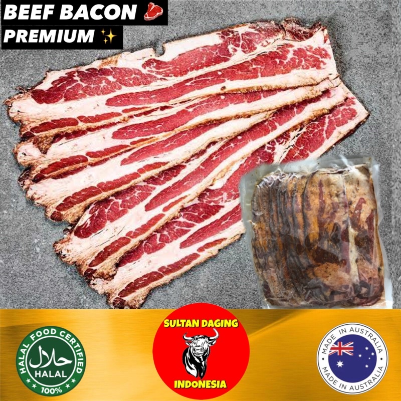 Jual BEEF BACON PREMIUM 500 GRAM IMPORT DARI AUSTRALIA/ BEEF BACON ...