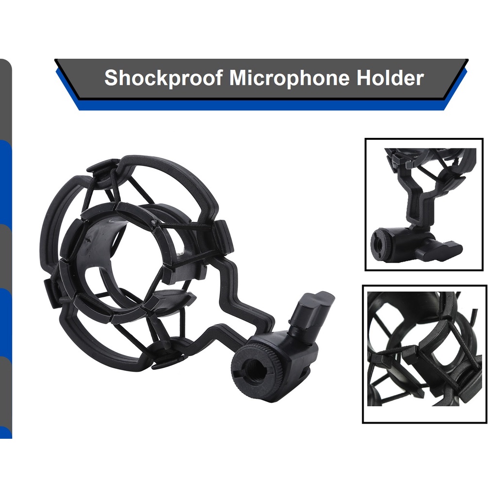 Jual Shockproof Microphone Mount, Mic Condenser Holder Shock Proof ...
