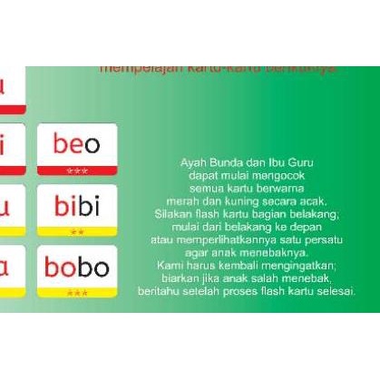 Jual Flashcard Suku Kata Kartu Baca Belajar Membaca Flash Card Anak ...