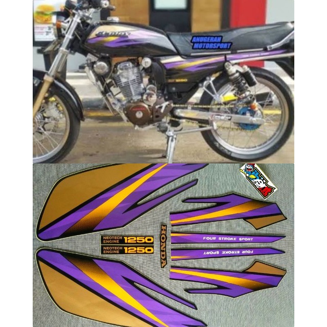 Jual STIKER STRIPING LIS STANDAR ORI HONDA GL MAX UNGU TAHUN 1997 1998 ...