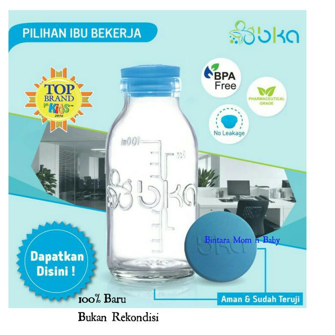 Jual super sale Botol Kaca BKA Tutup Biru Satuan Botol Asi Storage ...