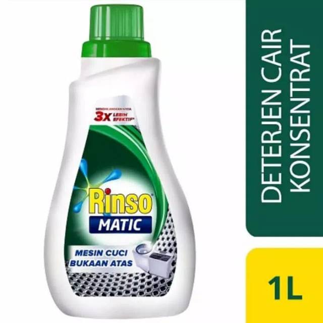 Jual Rinso matic cair top load 1 liter green botol | Shopee Indonesia