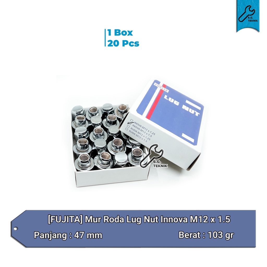 Jual Mur roda Fujita lug nut Innova M12 x 1,5 isi 20 pcs | Shopee Indonesia