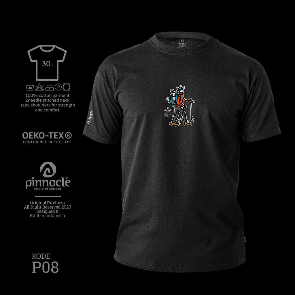 Jual Pinnacle Pro Official T-Shirt Men Trekking - Black | Shopee Indonesia