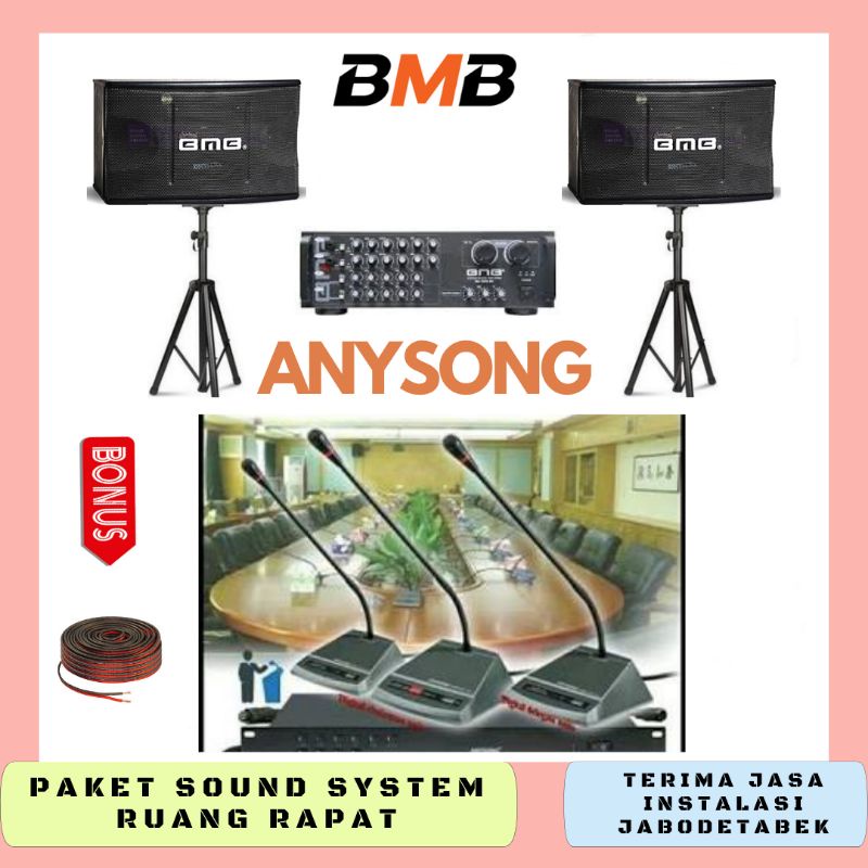 Jual Paket Sound System Ruang Rapat BMB ANYSONG 11 Mic Meja Wireless ...